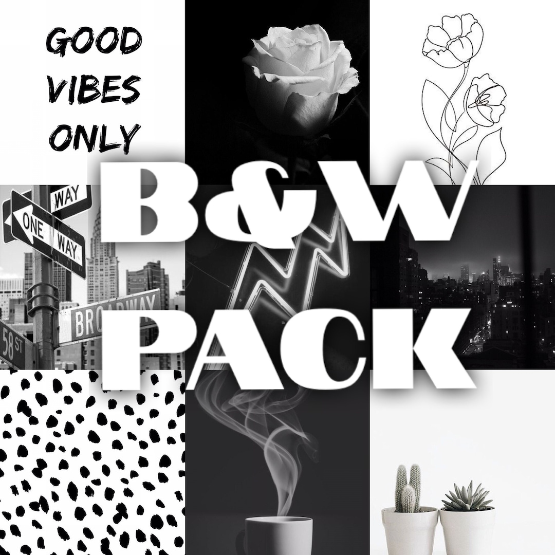 Black and White Wall Collage Kit Aesthetic Room Decor Dorm Wall Decor ...