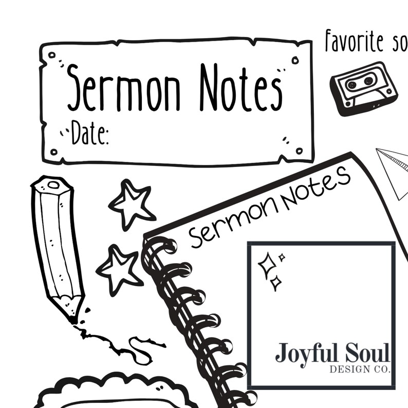 Sermon Notes for Kids | Etsy