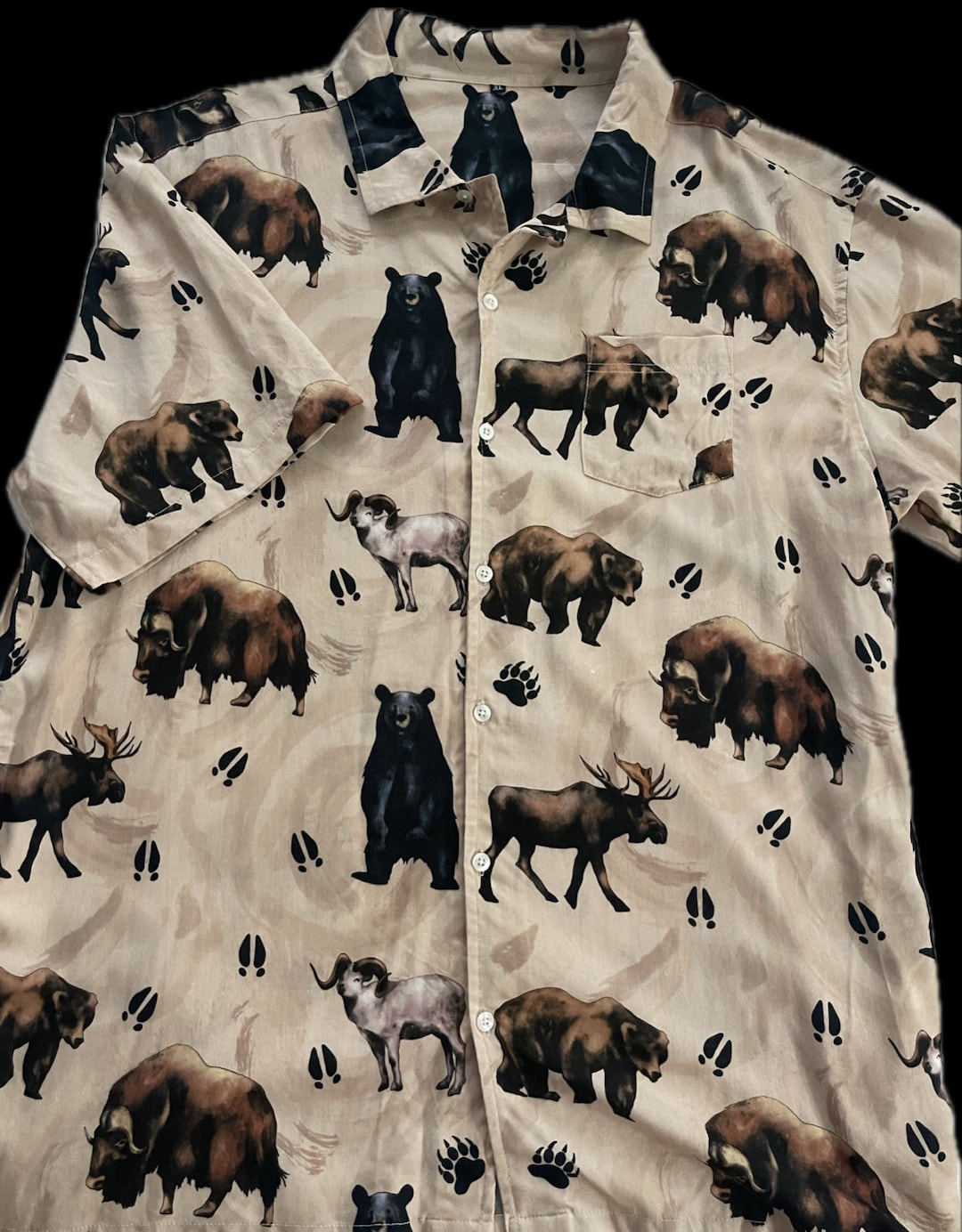 Alaskan Moose Bear Hawaiian Shirt: Viscose Hunting Camp Shirt - Etsy