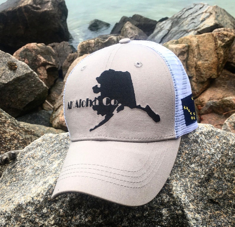 Alaska Adjustable Mesh Baseball Cap With United States or Alaska Flag ...