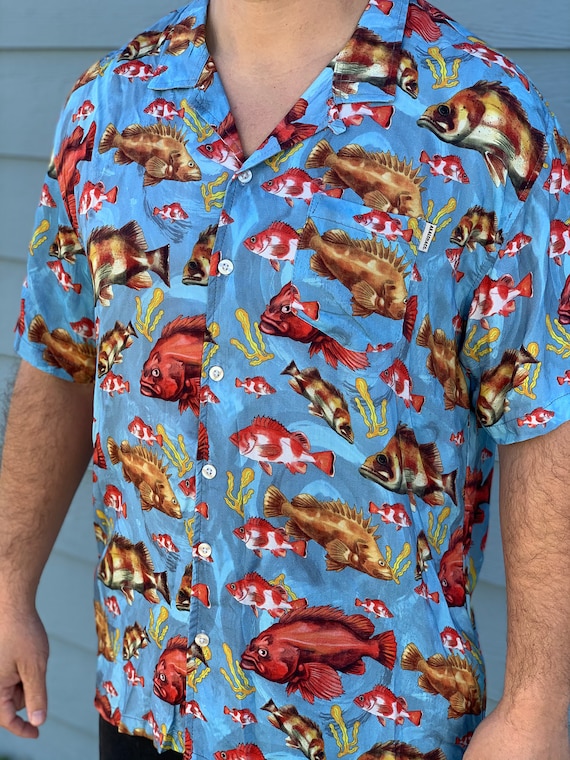 Alaska Rockfish Shirt Hawaiian Style Bottom Fish Sculpin - Etsy