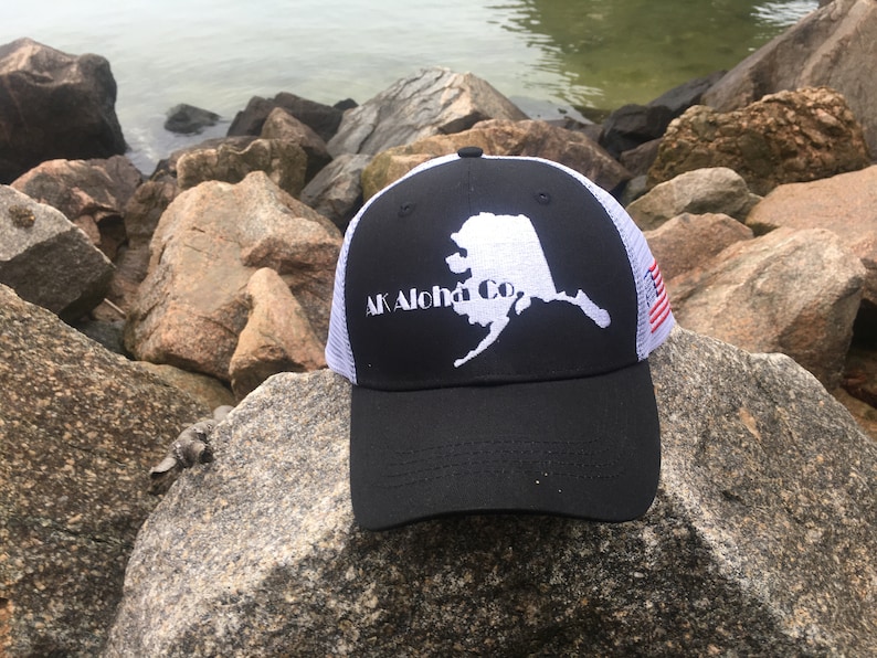 Alaska Adjustable Mesh Baseball Cap With United States or Alaska Flag ...