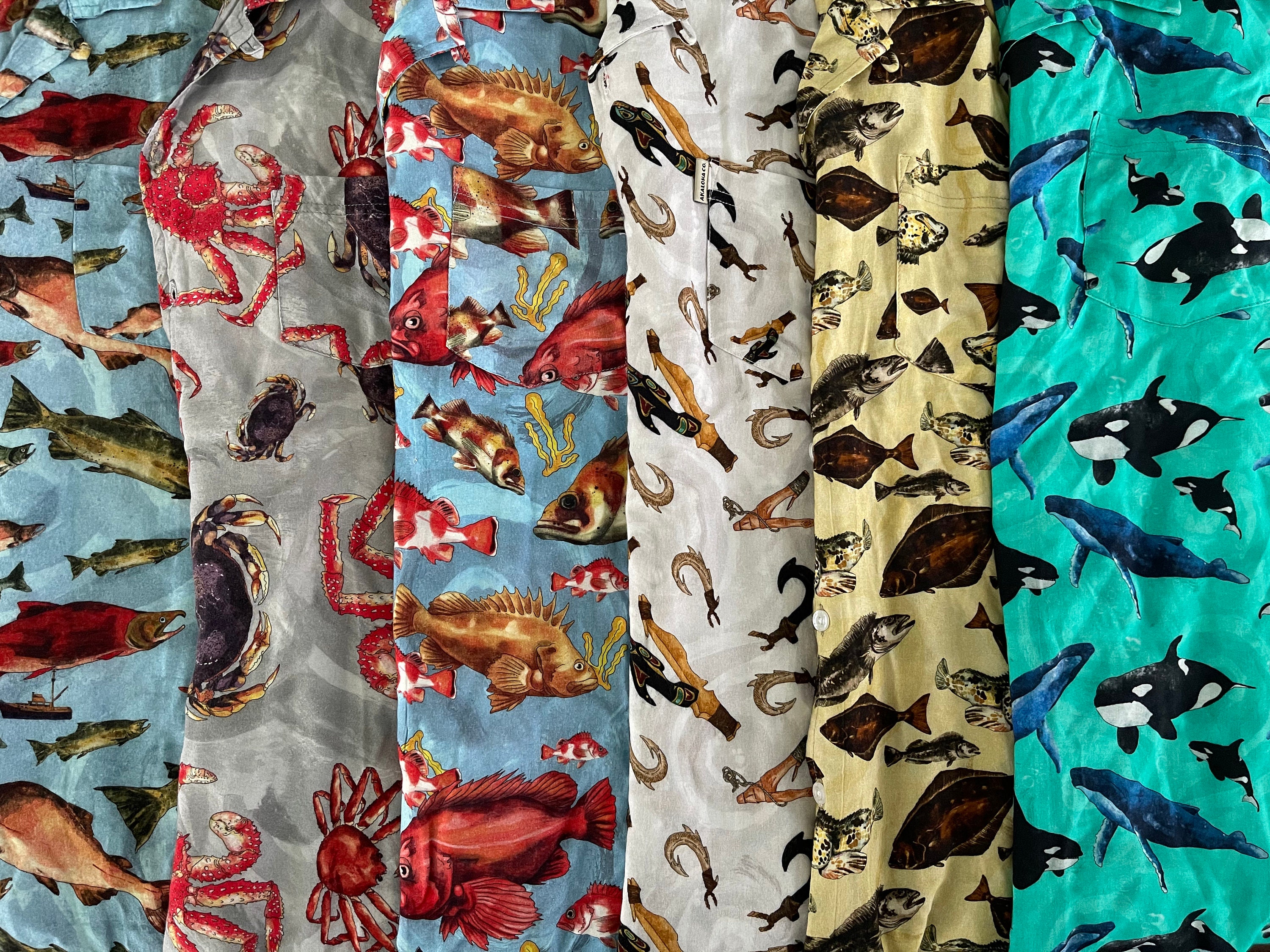 Alaskan Halibut Hawaiian Shirt: Viscose Fishing Shirt - Etsy