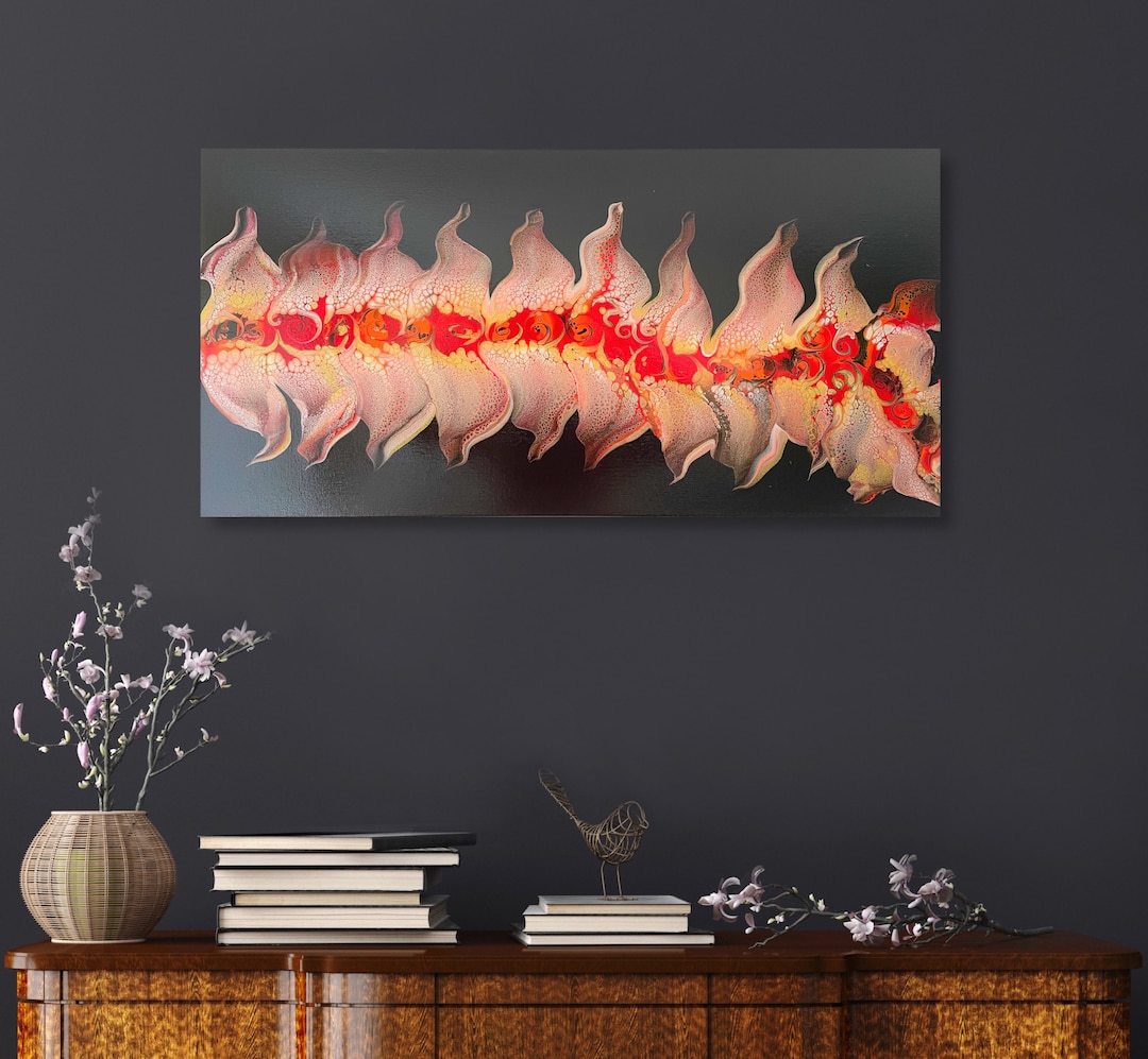 Original Abstract Acrylic Pour Painting on Canvas, Modern Canvas Wall ...
