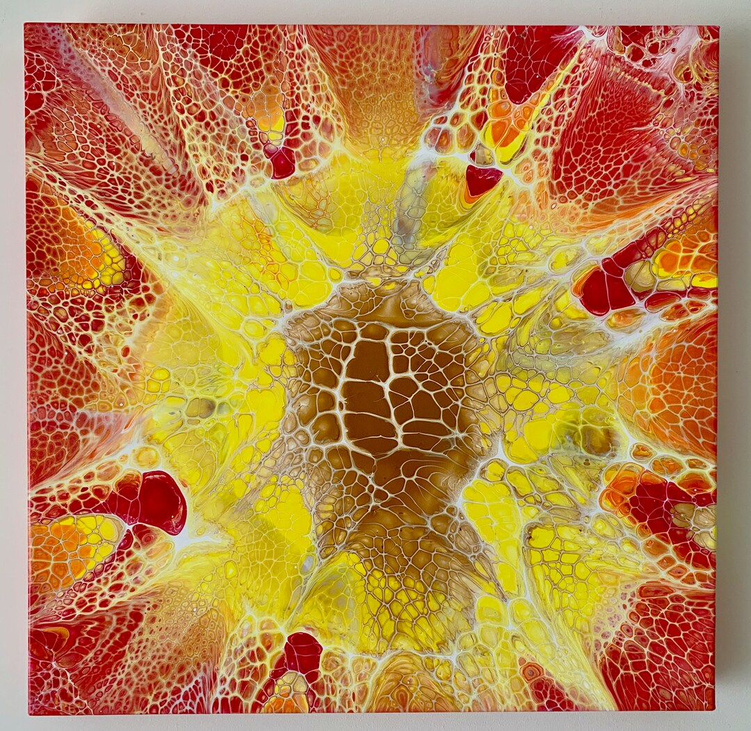 Original Abstract Acrylic Pour Painting on Canvas, Modern Canvas Wall ...