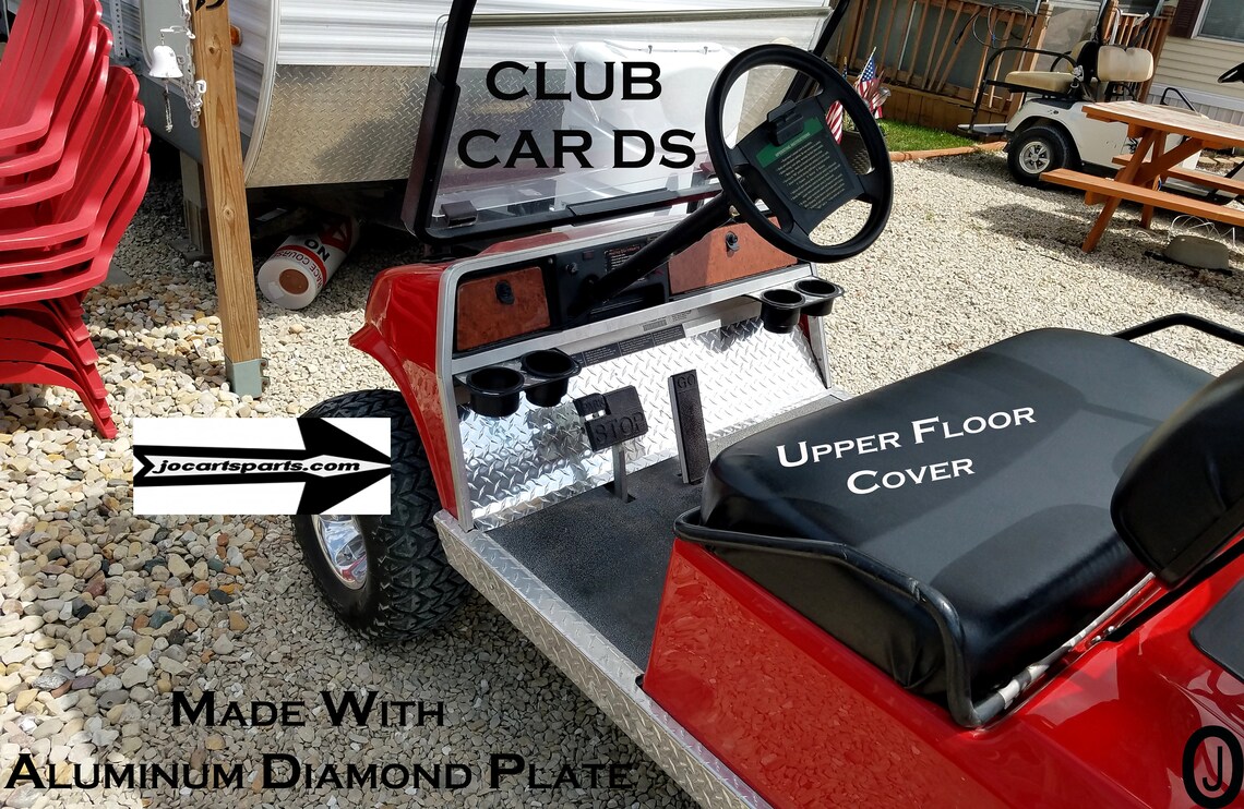 Fits Club Car DS Golf Cart Polished Aluminum Diamond Plate UPPER Floor ...