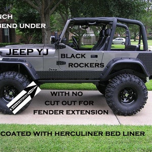 Fits Jeep YJ Black Alum Diamond Plate Rocker Panel Set With No Cut Out ...