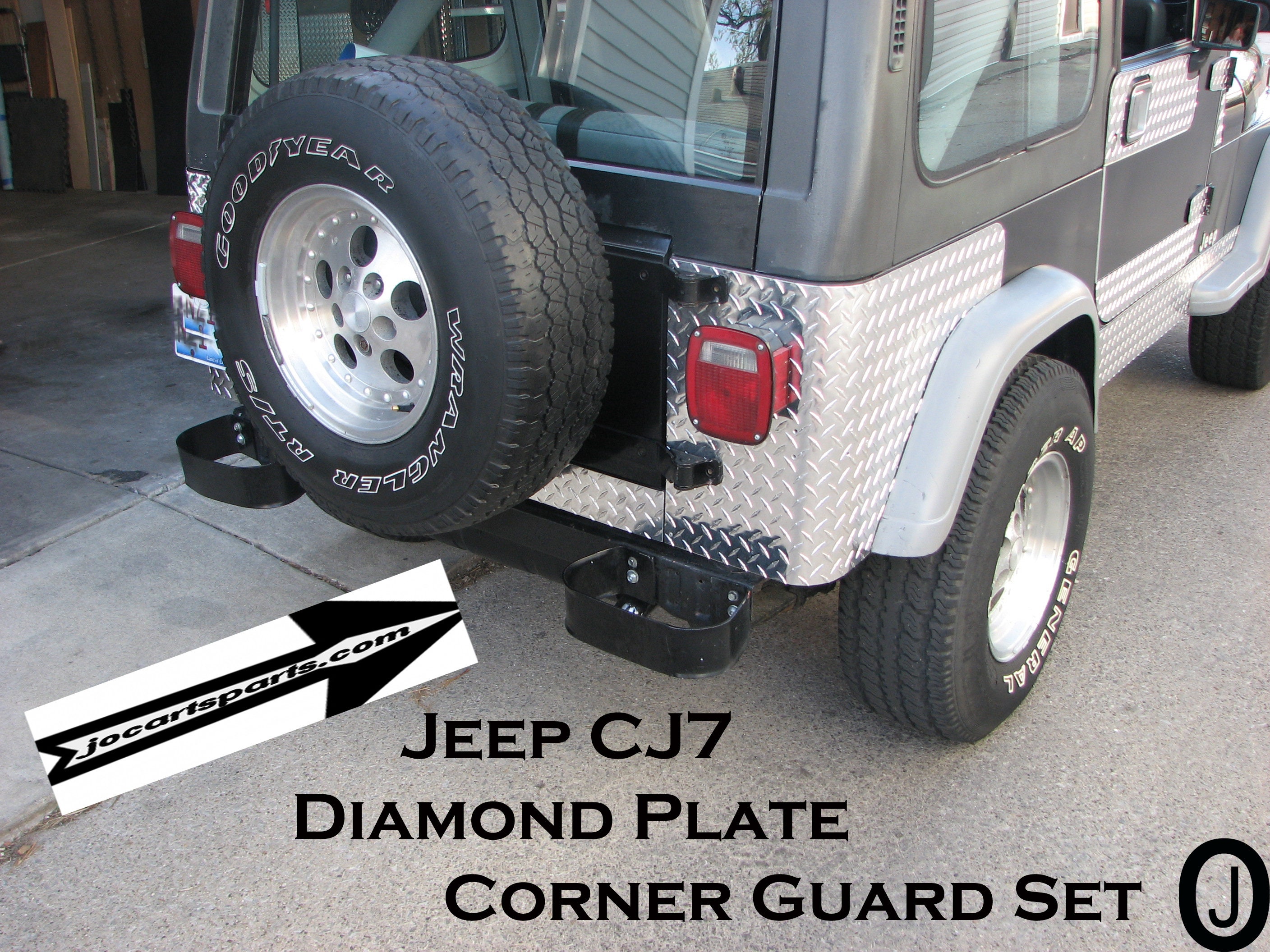 Fits Jeep CJ7 3 Pc Alum Diamond Plate Rear Quarter Panel Corner Guards ...