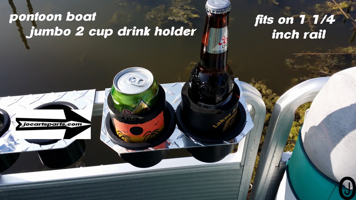 Pontoon Boat 2 JUMBO Cup Drink Holder Aluminum Diamond Plate | Etsy