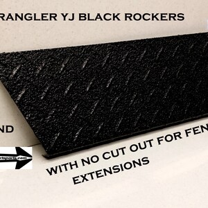 Fits Jeep YJ Black Alum Diamond Plate Rocker Panel Set With No Cut Out ...