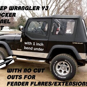 Fits Jeep Wrangler YJ Aluminum Diamond Plate Rocker Panel Set No Cut ...