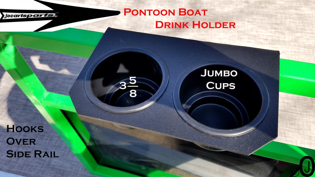 Pontoon Boat 2 Jumbo Cup Drink Holder Black Textured ABS Plastic Fits 1 ...