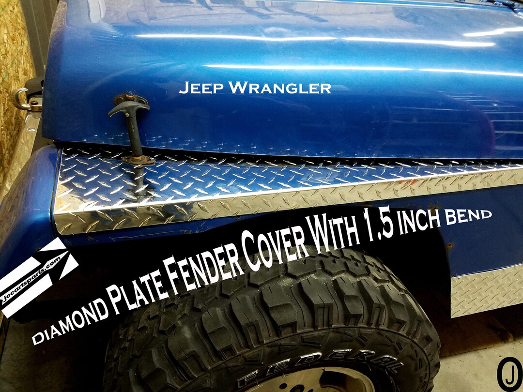 Fits JEEP Wrangler TJ Aluminum Diamond Plate Fender Top Covers With 1.5 ...
