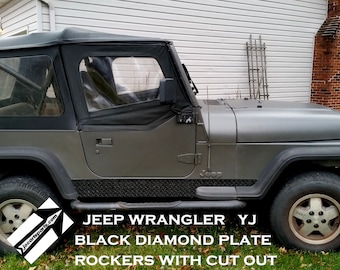 Fits Jeep YJ Black Alum Diamond Plate Rocker Panel Set With No | Etsy