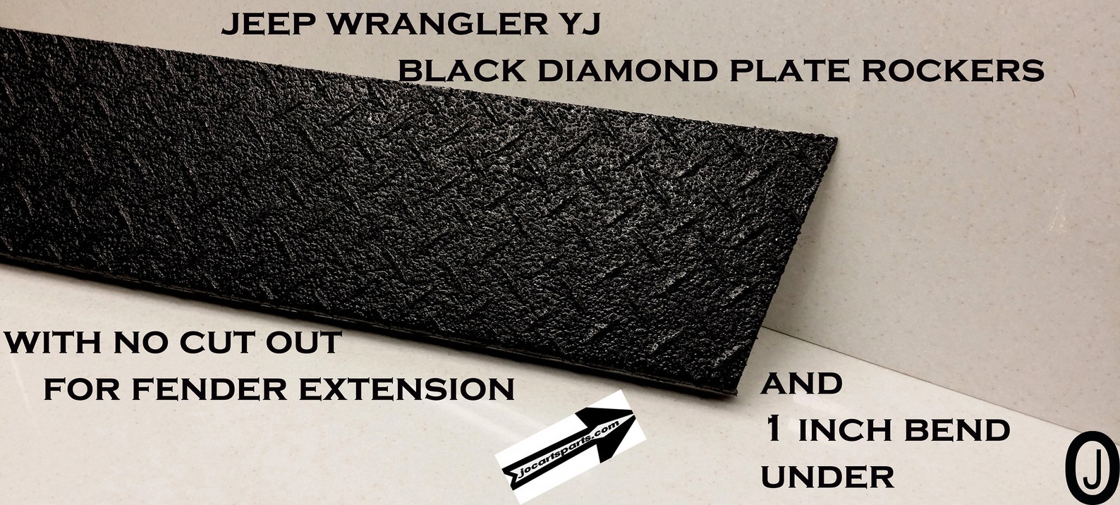 Fits Jeep YJ Black Alum Diamond Plate Rocker Panel Set With No Cut Out ...