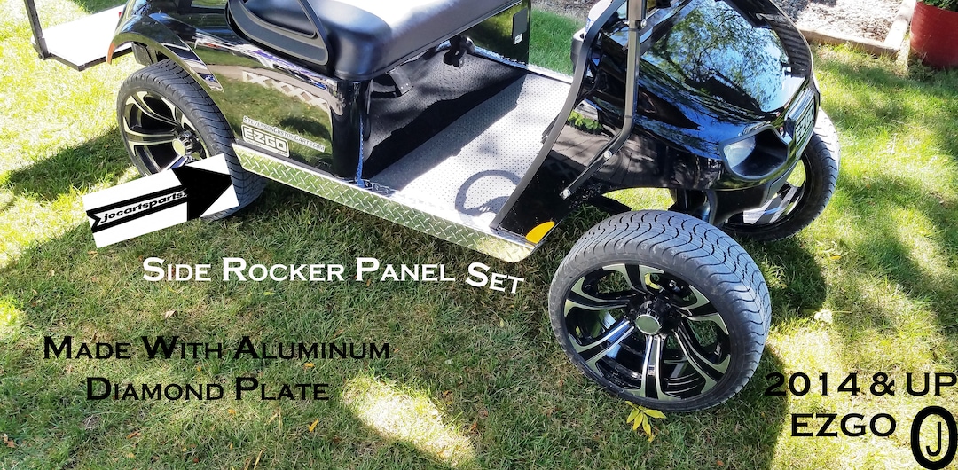Fits Ezgo Txt Valor Golf Cart Aluminum Diamond Plate Side Rocker Set ...