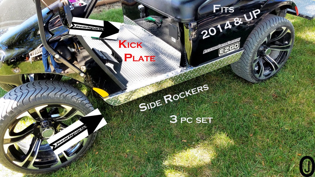Fits Ezgo Txt Valor Golf Cart Diamond Plate Side Rocker & KICK 3 Piece ...