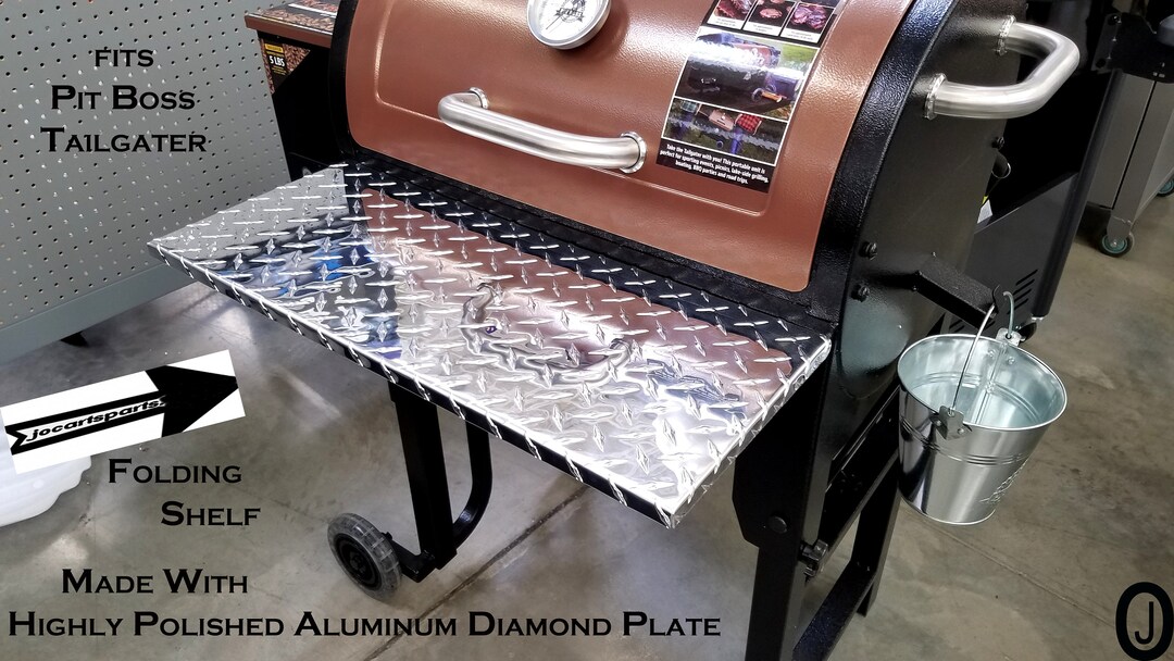 Fits Aluminum Diamond Plate Folding Shelf for Pit Boss Tailgater Pellet ...
