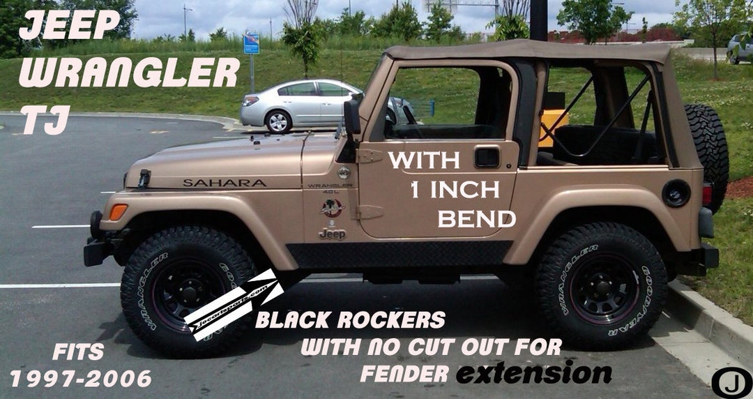 Fits Jeep Wrangler TJ Black Aluminum Diamond Plate Rocker Panel Set 1 ...