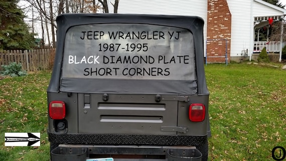 Fits Jeep YJ Wrangler 3 1/2 BLACK Alum Diamond Plate SHORT - Etsy