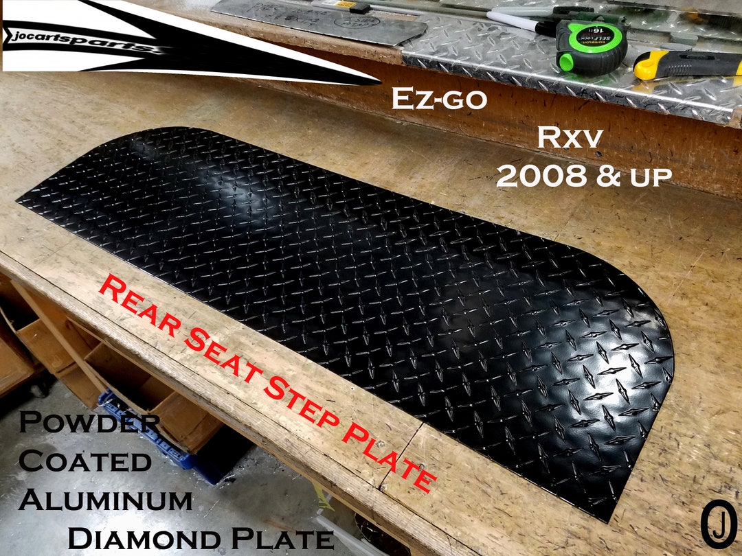 Fits Ezgo RXV Golf Cart Powder Coated Aluminum Diamond Plate Rear Seat ...