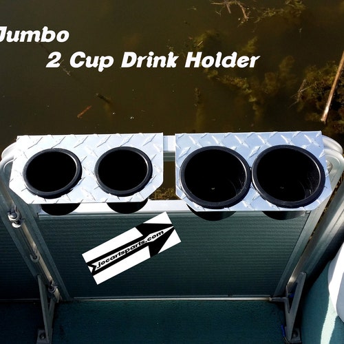 Pontoon Boat 2 JUMBO Cup Drink Holder Aluminum Diamond Plate - Etsy