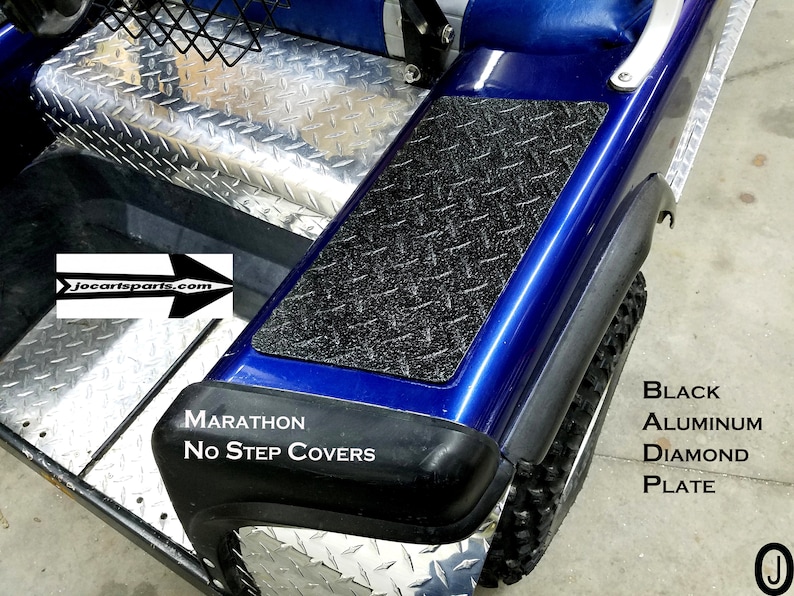 Fits Ezgo Marathon Golf Cart Black Aluminum Diamond Plate NO STEP ...
