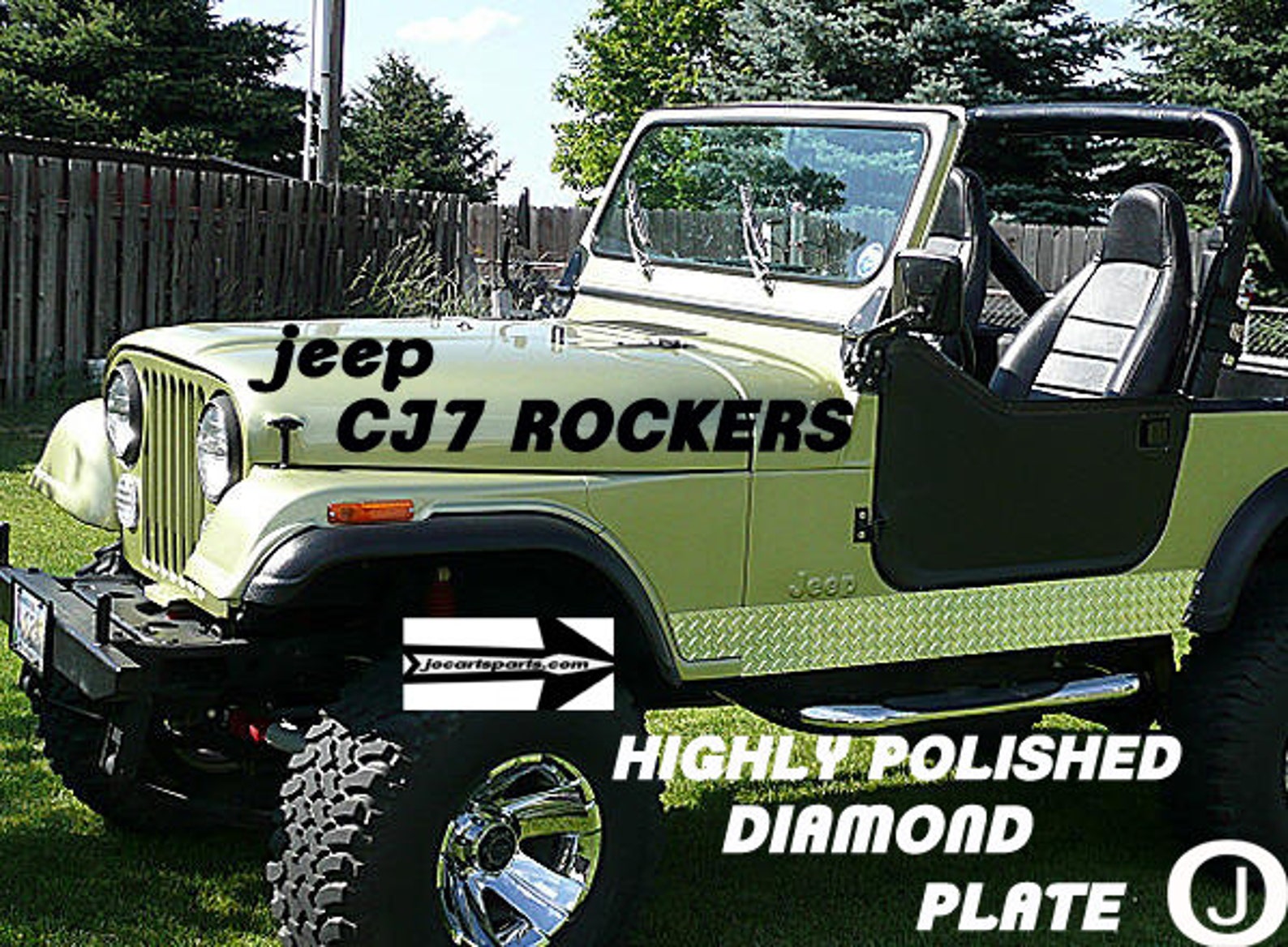 Fits Jeep CJ7 Highly Polished Aluminum Diamond Plate Side Rocker Panel ...