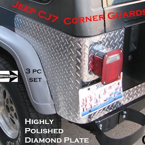 Fits Jeep CJ7 3 Pc Alum Diamond Plate Rear Quarter Panel Corner Guards ...