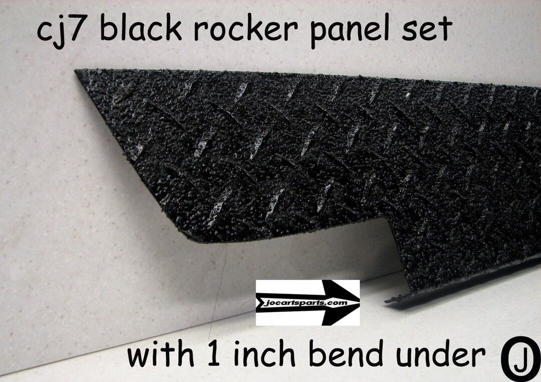 Fits Jeep CJ7 Wrangler 6" Black Diamond Plate Rocker Panels With 1 Inch ...