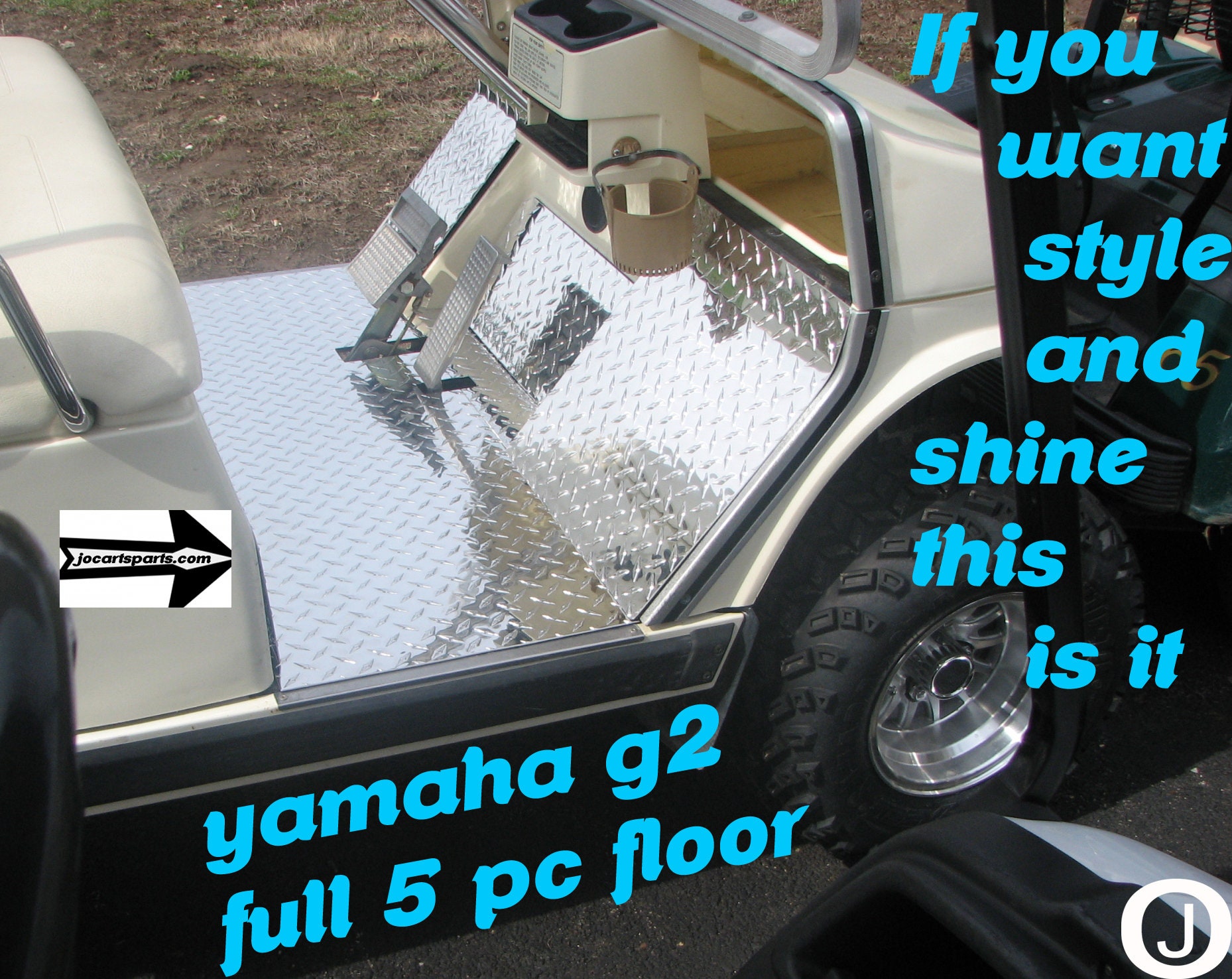 Fits YAMAHA G2/G9 Golf Cart Highly Polished Aluminum Diamond Plate 5 Pc ...