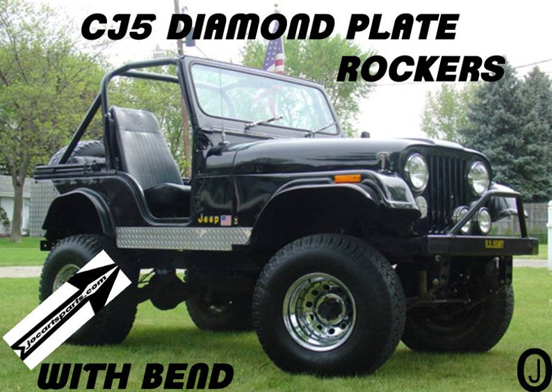 Fits Jeep CJ5 Polished Aluminum Diamond Plate Rockers With Bend. 5 1/4 ...