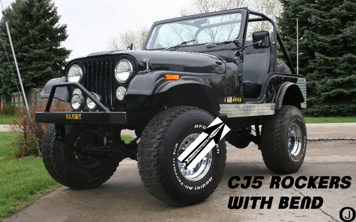 Fits Jeep CJ5 Polished Aluminum Diamond Plate Rockers With Bend. 5 1/4 ...