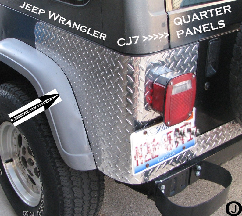 Fits Jeep CJ7 2 PC Diamond Plate Rear Body Armor Quarter Panel -corner ...