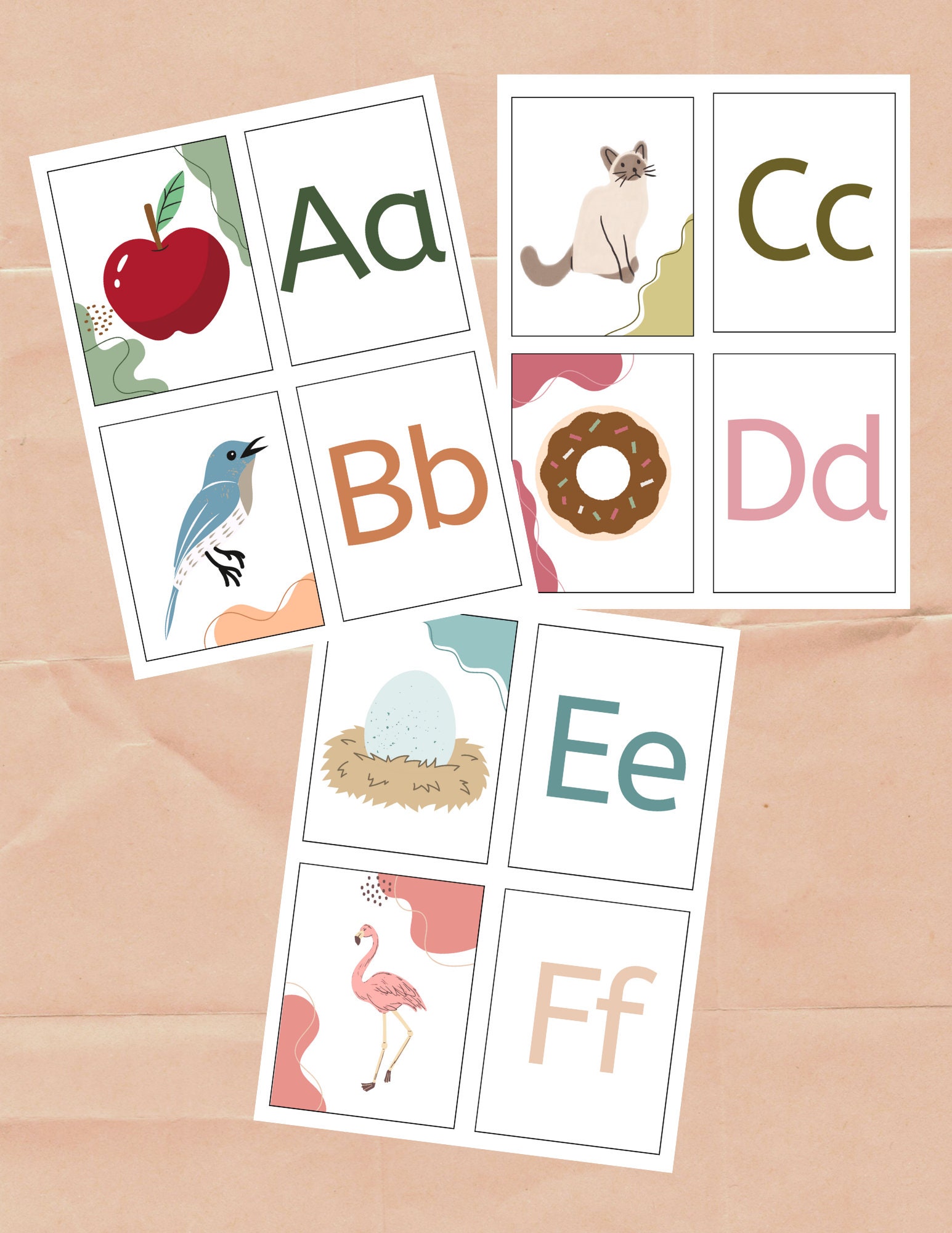 Printable ABC Flashcards Matching Cards - Etsy
