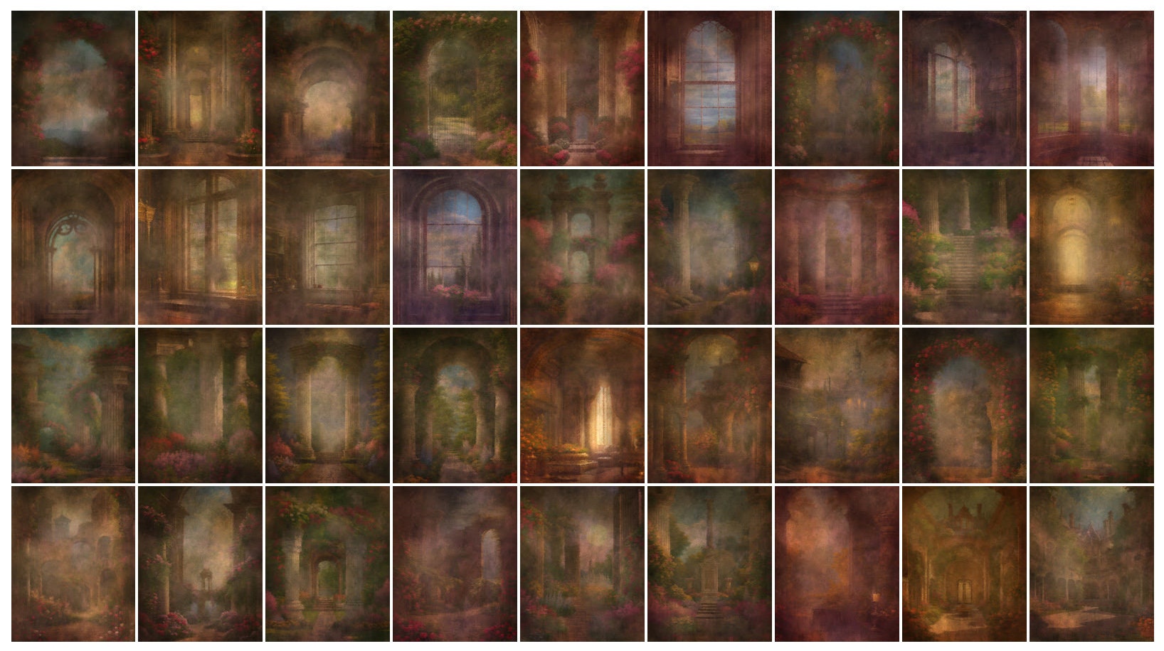 36 Victorian Digital Backdrops, Antique Portrait Backgrounds, Fancy ...