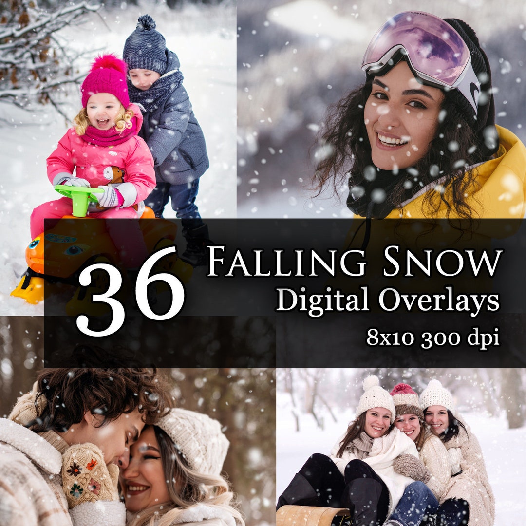 36 Falling Snow Overlays, Snow Photoshop Overlays, Winter Overlays ...