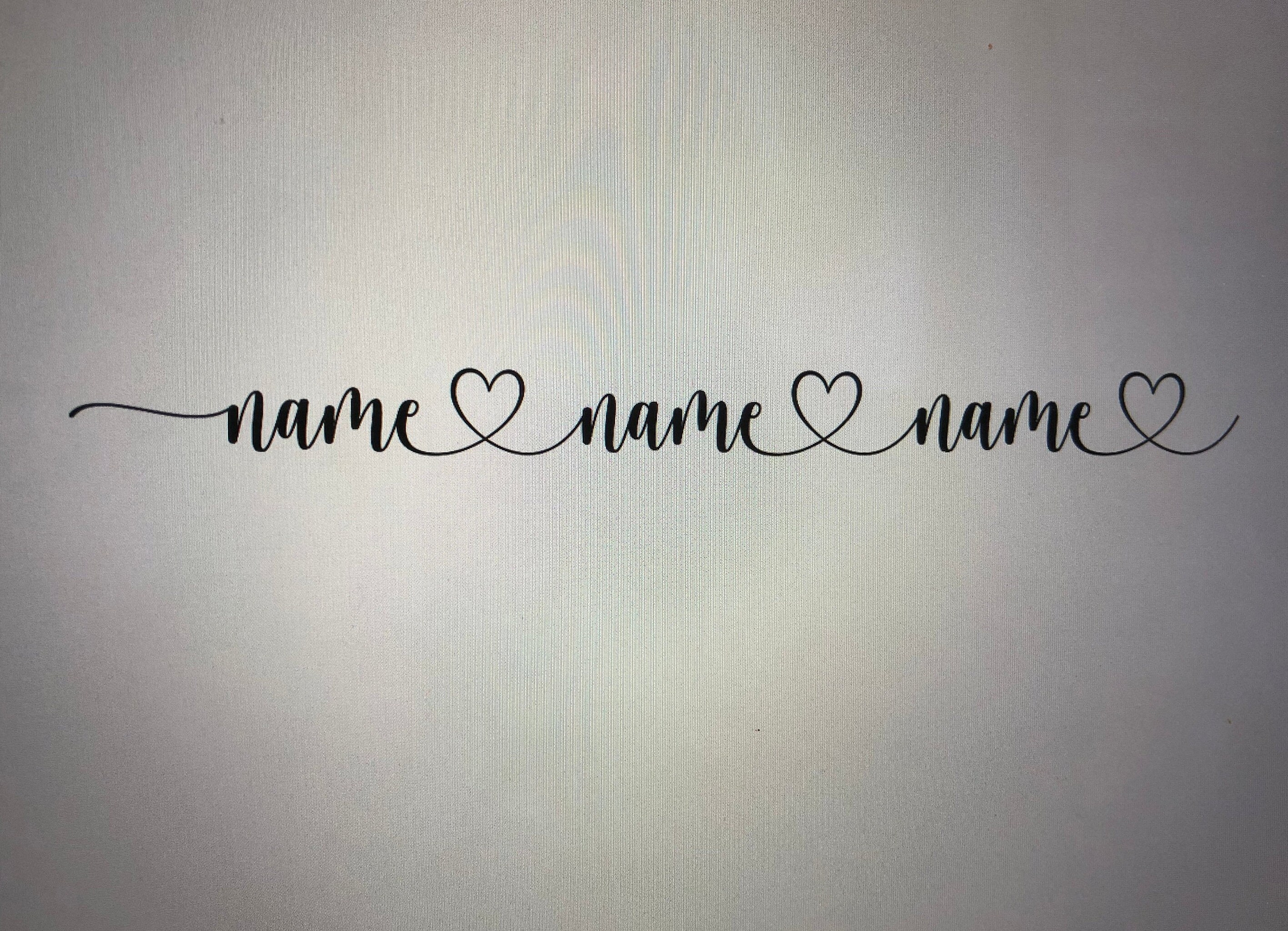 Custom THREE HEARTS, THREE Names Connecting Hearts, Lower Case, Svg,png ...