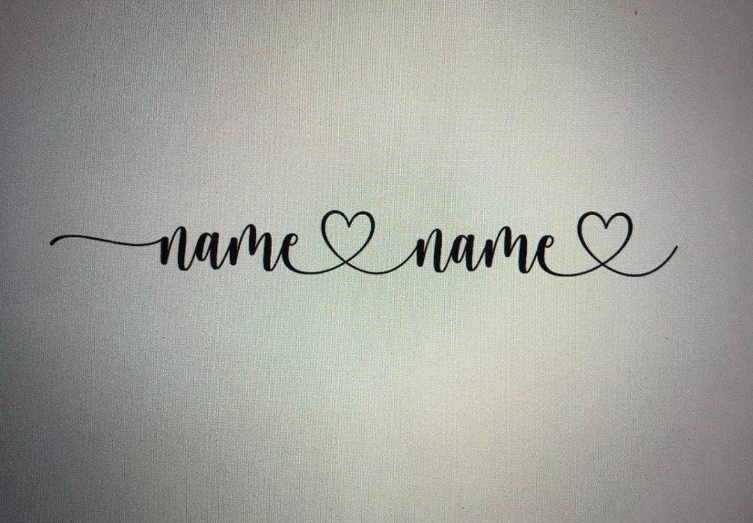 Custom Two Hearts Name SVG: Wedding, Shower Cut Files (digital Download ...