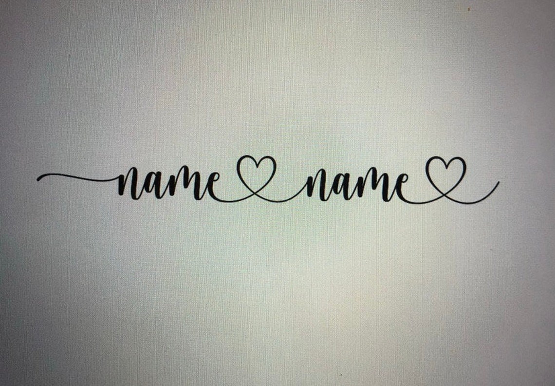 Custom Two Hearts Name SVG: Wedding, Shower Cut Files (digital Download ...