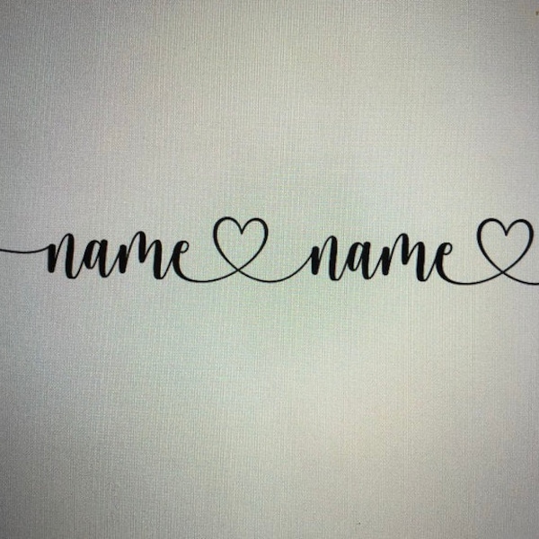Heart With Two Names Svg - Etsy