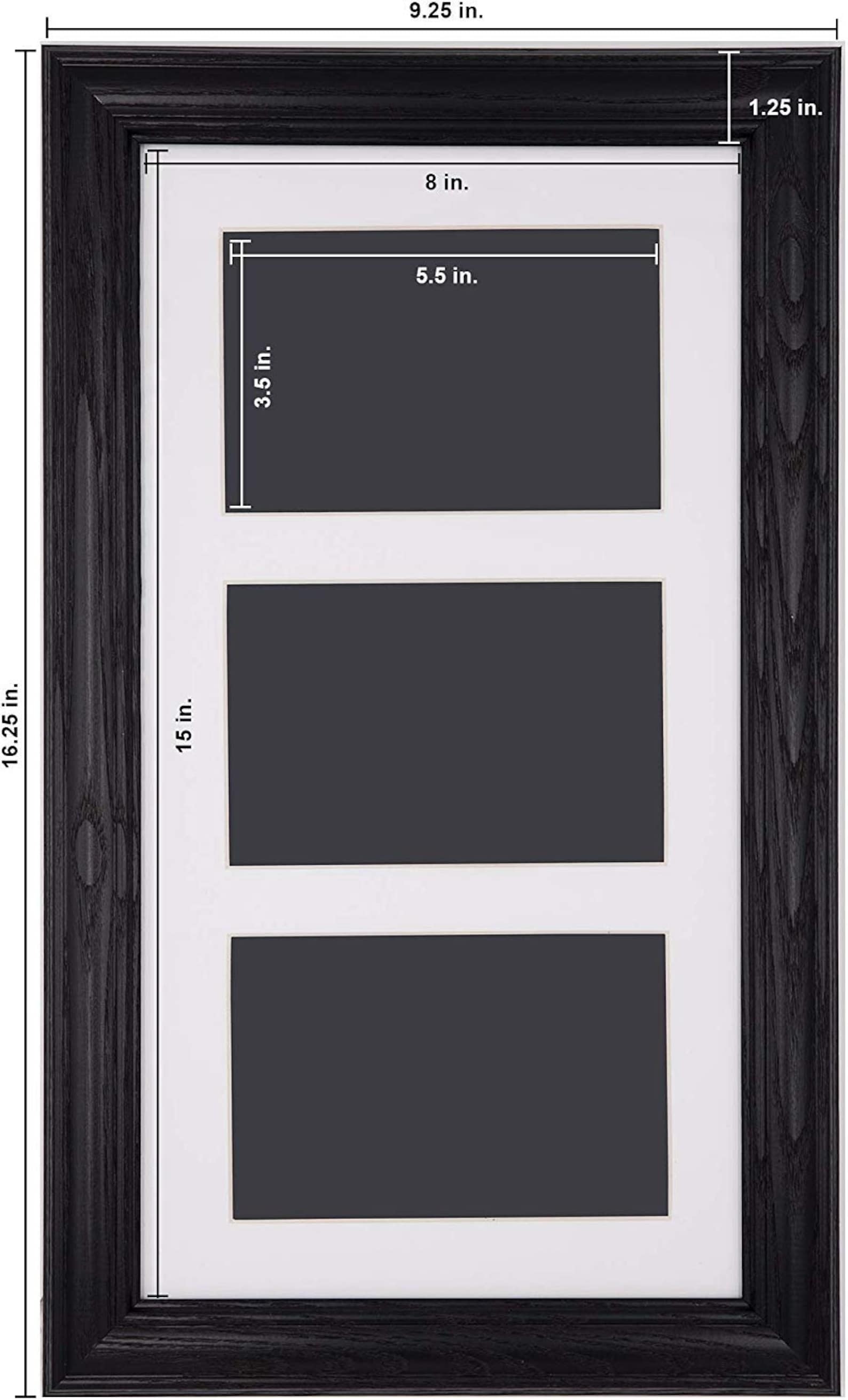 Custom 8x15 Collage Family, Vacation, Friends Picture Frame Holds Three ...