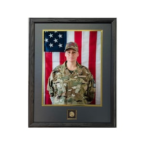 US Army Custom Military Photo Frame - 14" X 18" - Solid Red Oak - Real ...
