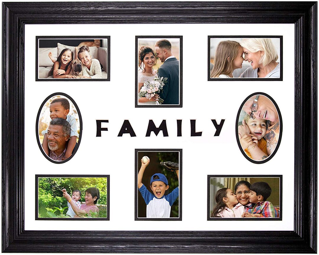 Hardwood Family Photo Collage Frame – Holds Eight 3x5 Pictures - 16x20 ...