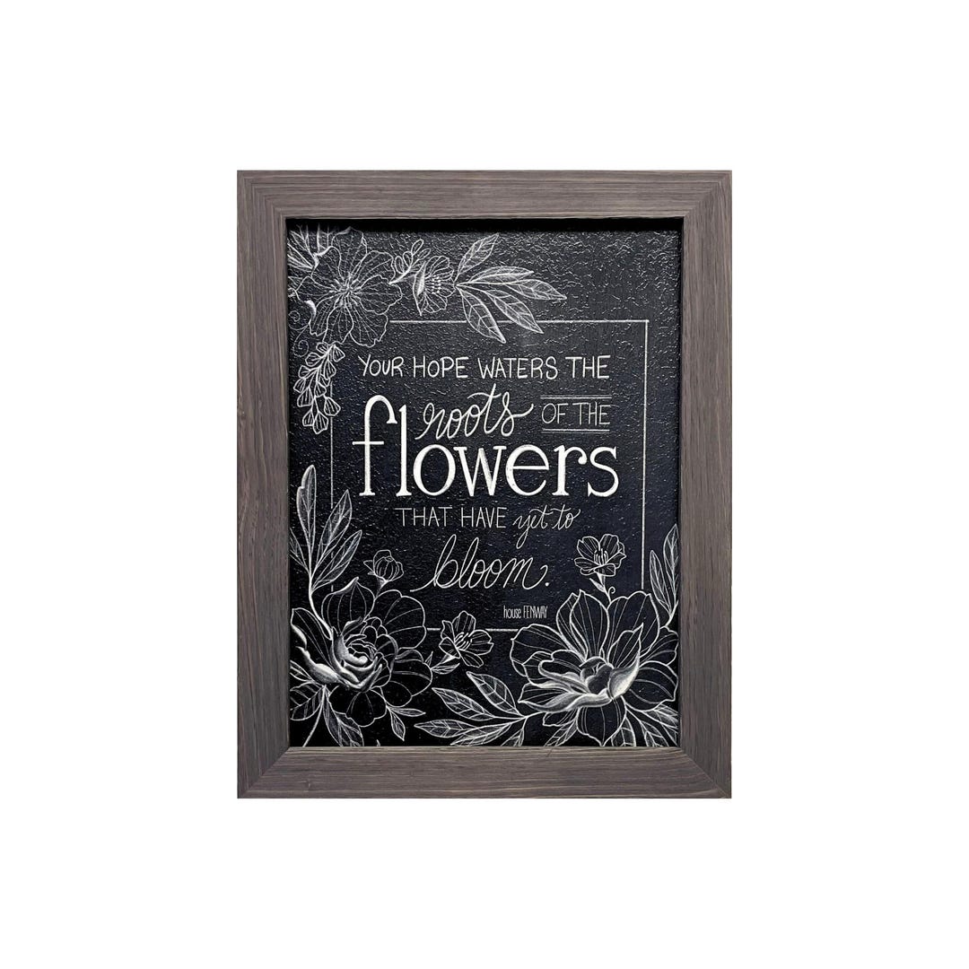 NEW Floral Tryptic FRAMED Wall Art chalkboard Flowers by House Fenway ...