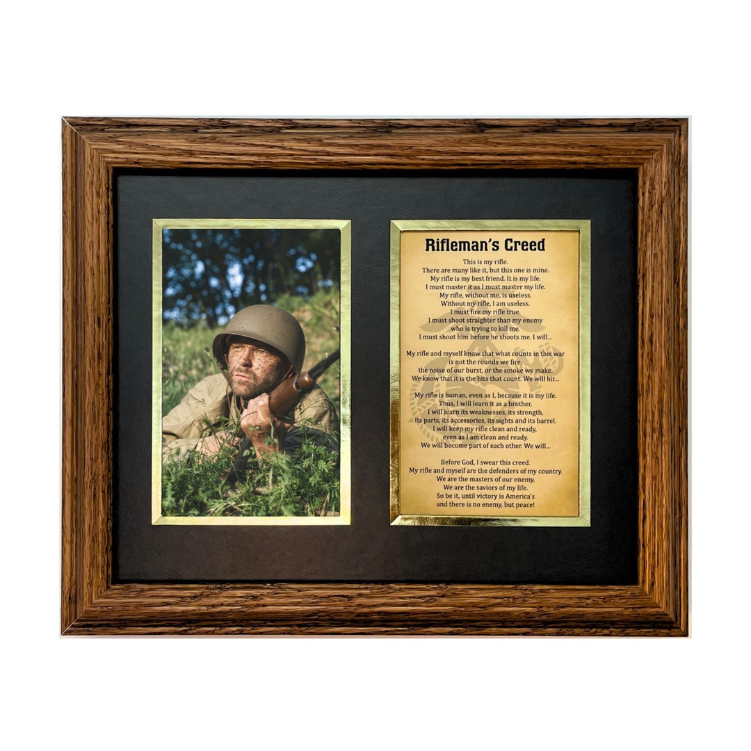 Rifleman's Creed US Military Photo Frame - 8" X 10" - Solid Red Oak ...