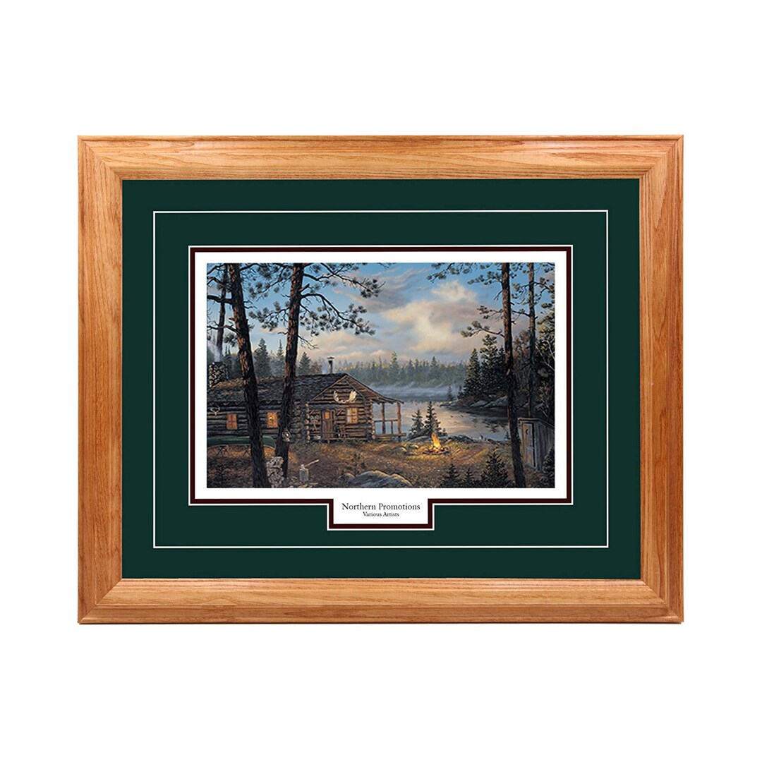 Terry Doughty Art – Rustic Cabin Scenic Picture Frame, Double Mat - Etsy