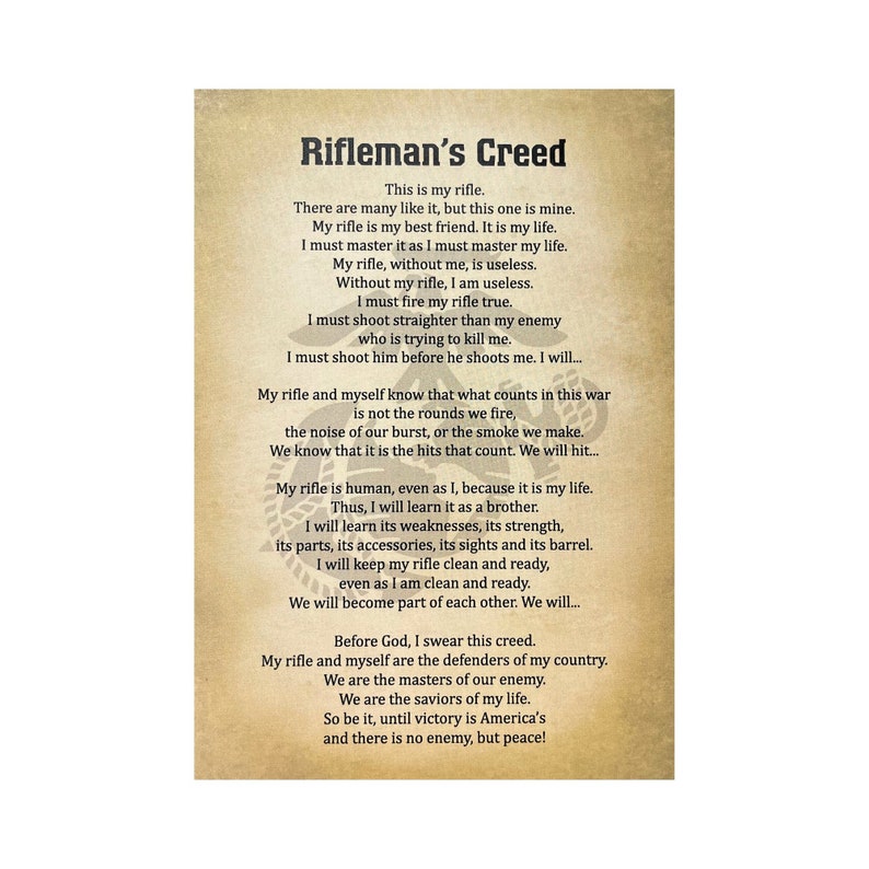 Rifleman's Creed US Military Photo Frame 8 X 10 Solid Red Oak Real ...