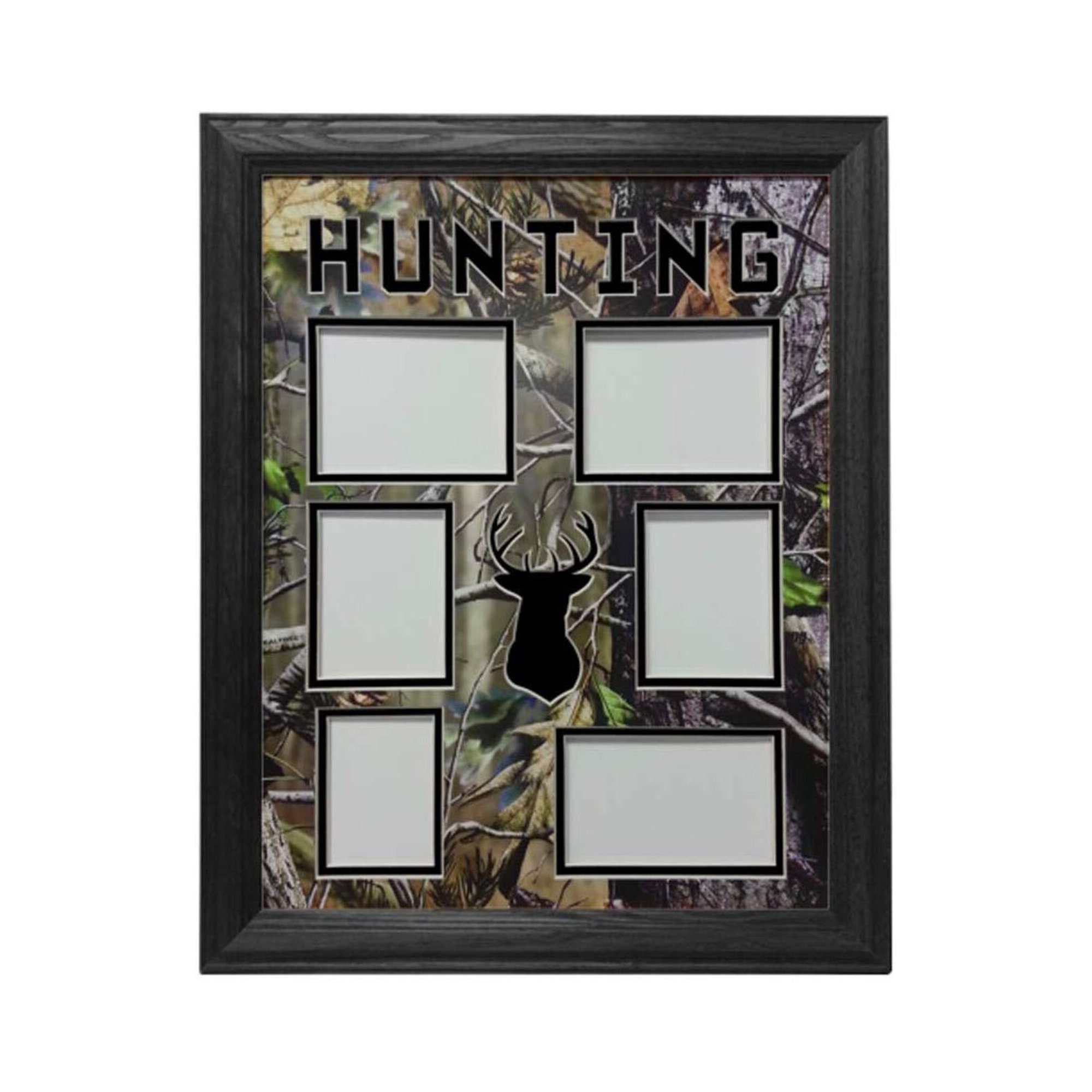 6 Hole Real Tree Hunting Collage Picture Frame Deer Silhouette Real ...