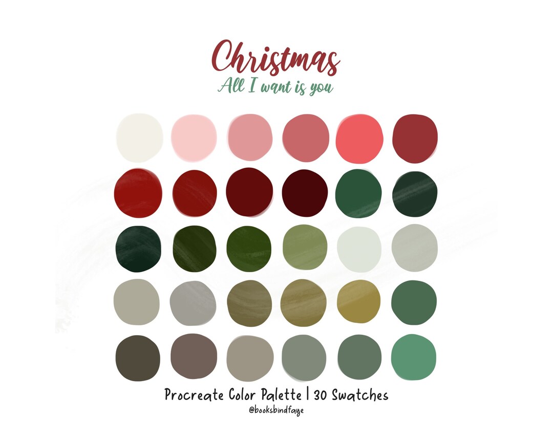 Christmas - Procreate Color Palette | Digital Procreate Tools, INSTANT ...